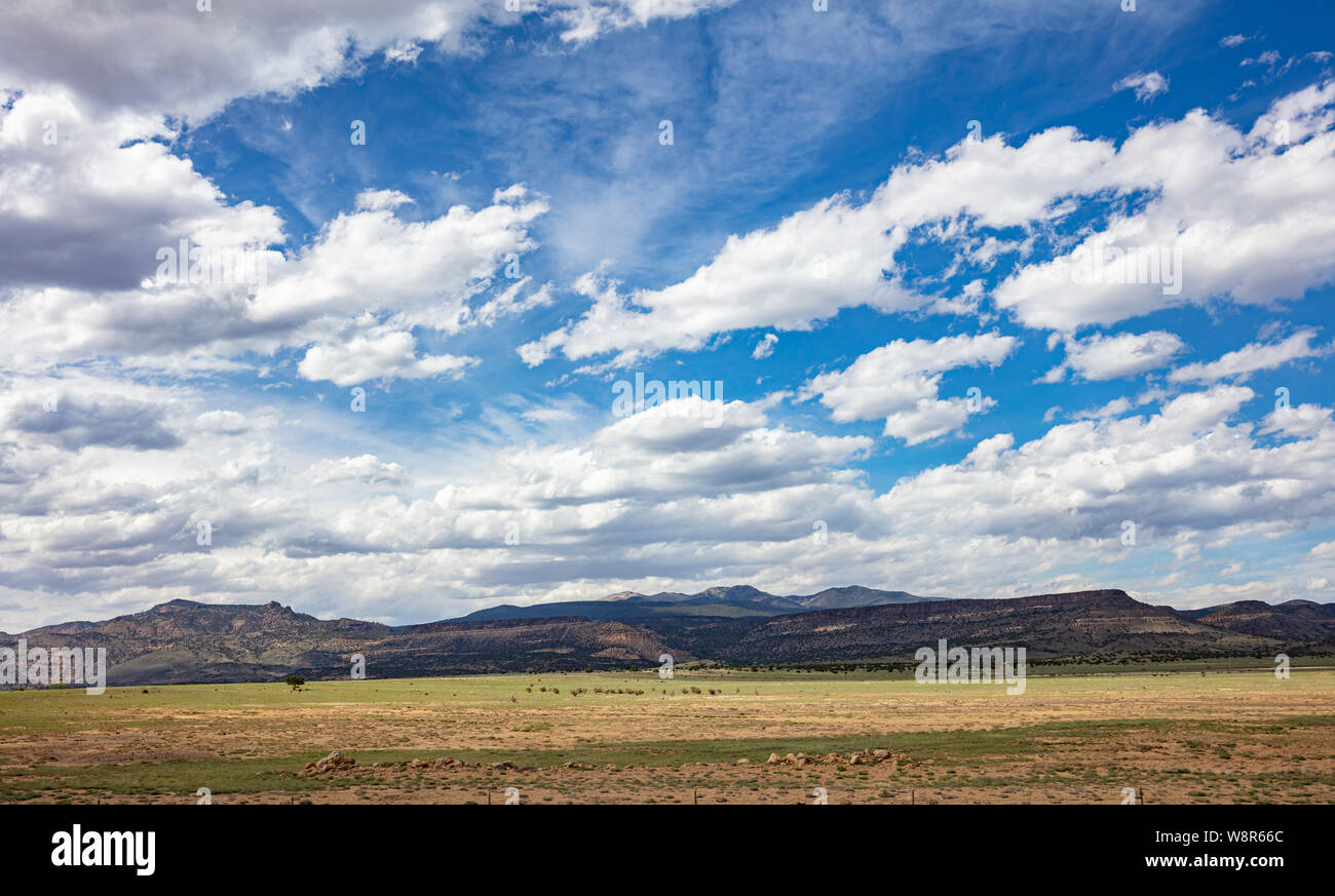Desert landscape, US. Blue sky with clouds in a spring day Stock Photo ...