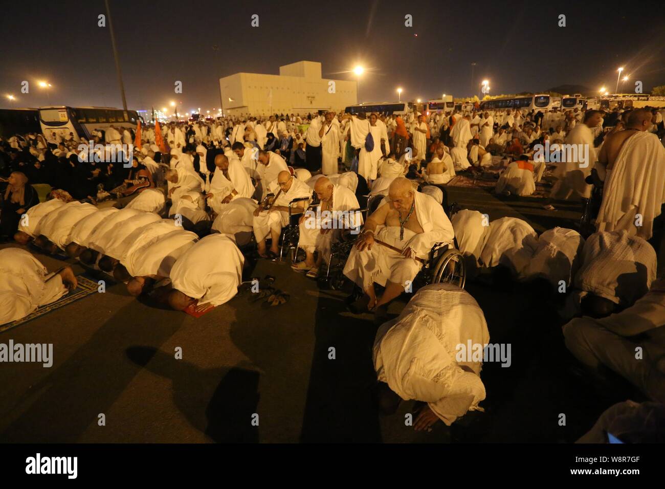 Mecca, Mecca, Saudi Arabia. 10th Aug, 2019. Muslims pilgrims pray at a ...