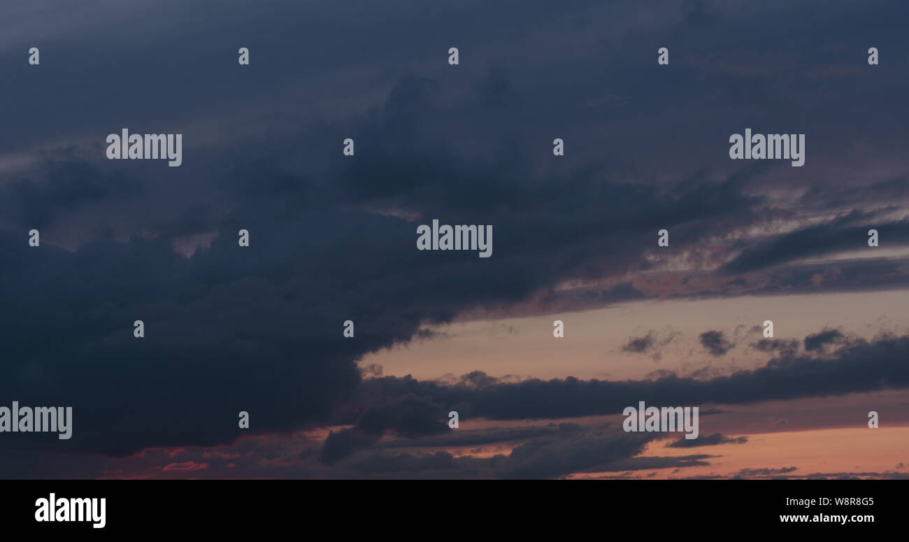 summer sunset skyscape with moving clouds, wide photo Stock Photo - Alamy
