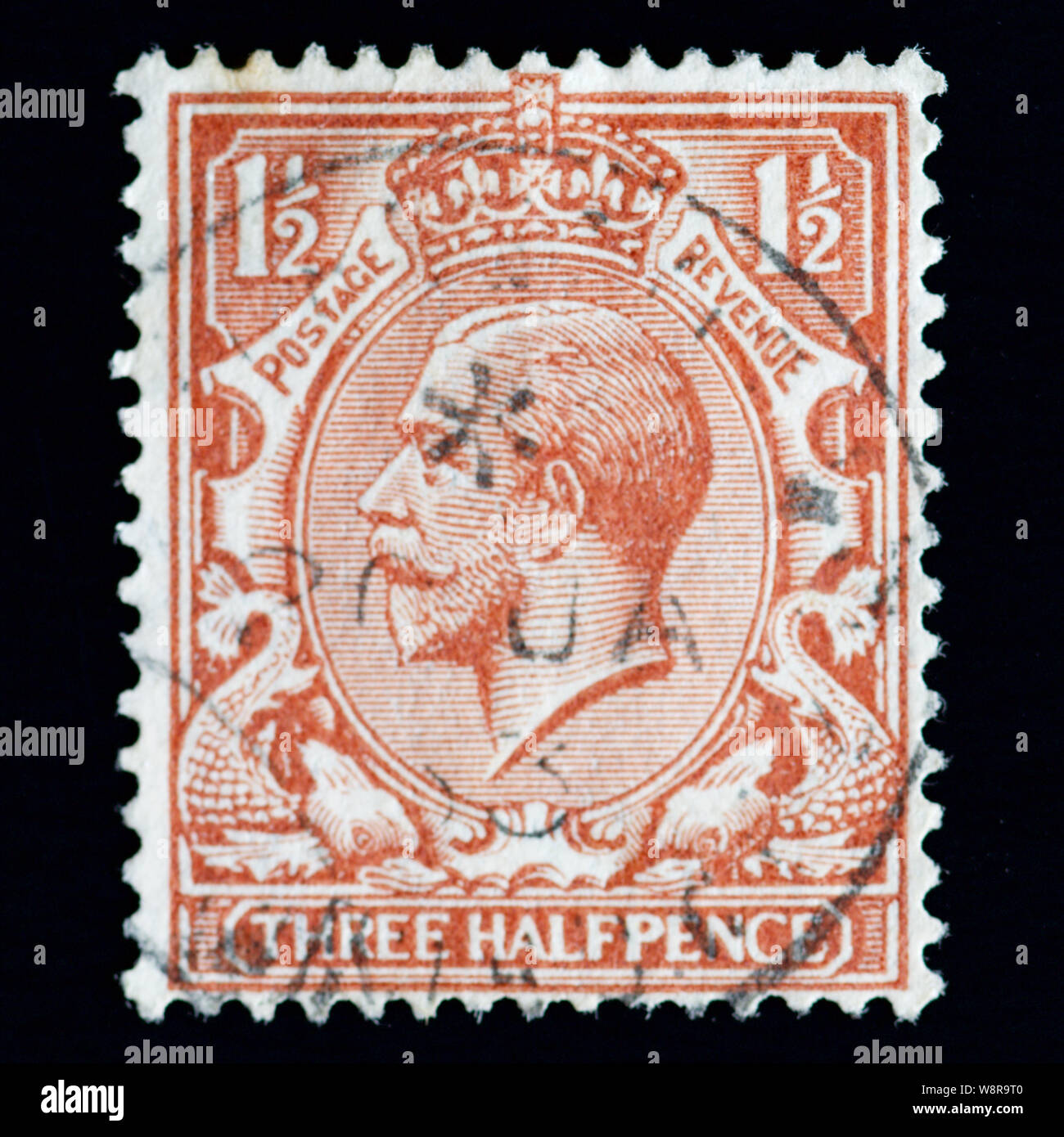 Postage stamp three halfpence hi-res stock photography and images - Alamy
