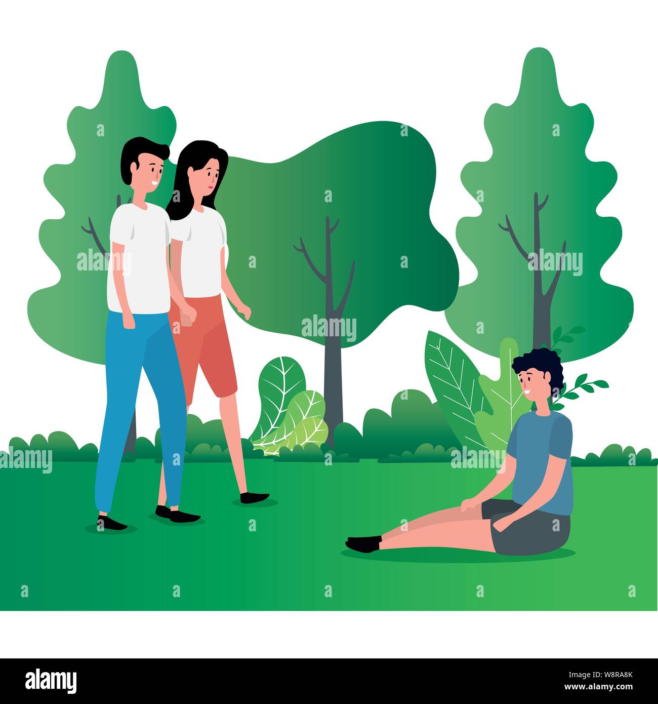 group of people on the park characters Stock Vector Image & Art - Alamy