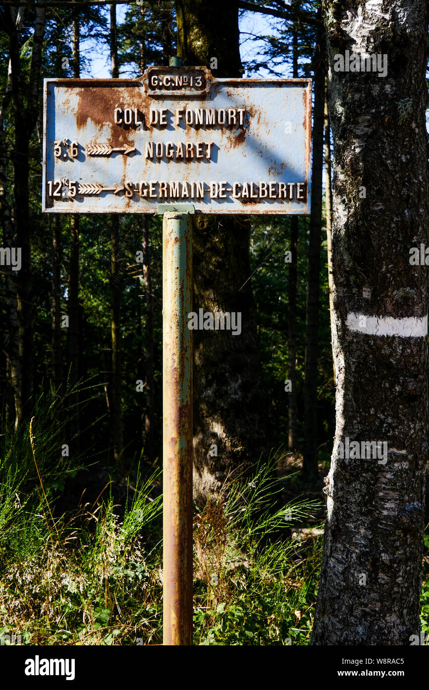 Old indicator panel, Col de Fonmort, Gard, France Stock Photo - Alamy