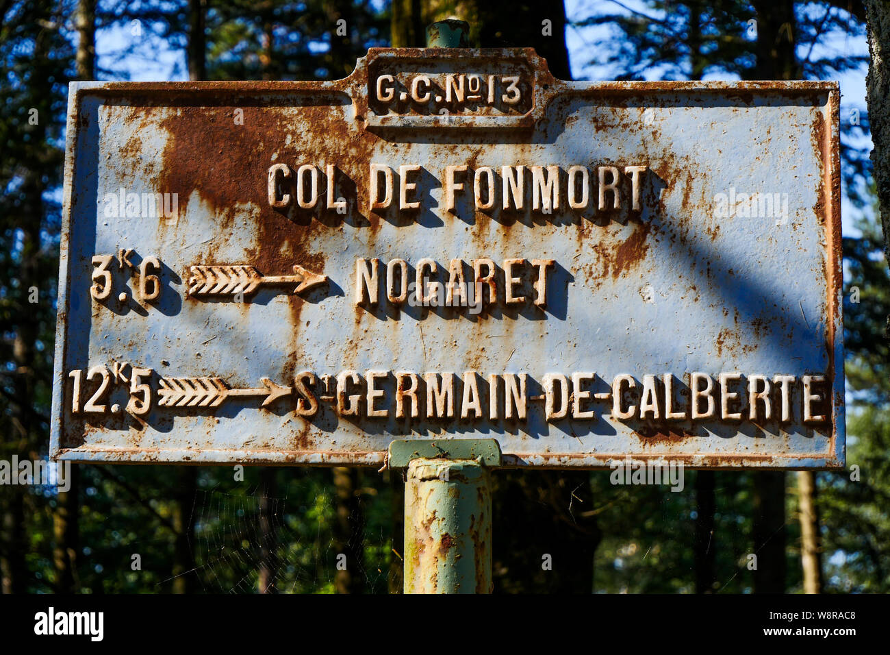 Old indicator panel, Col de Fonmort, Gard, France Stock Photo - Alamy