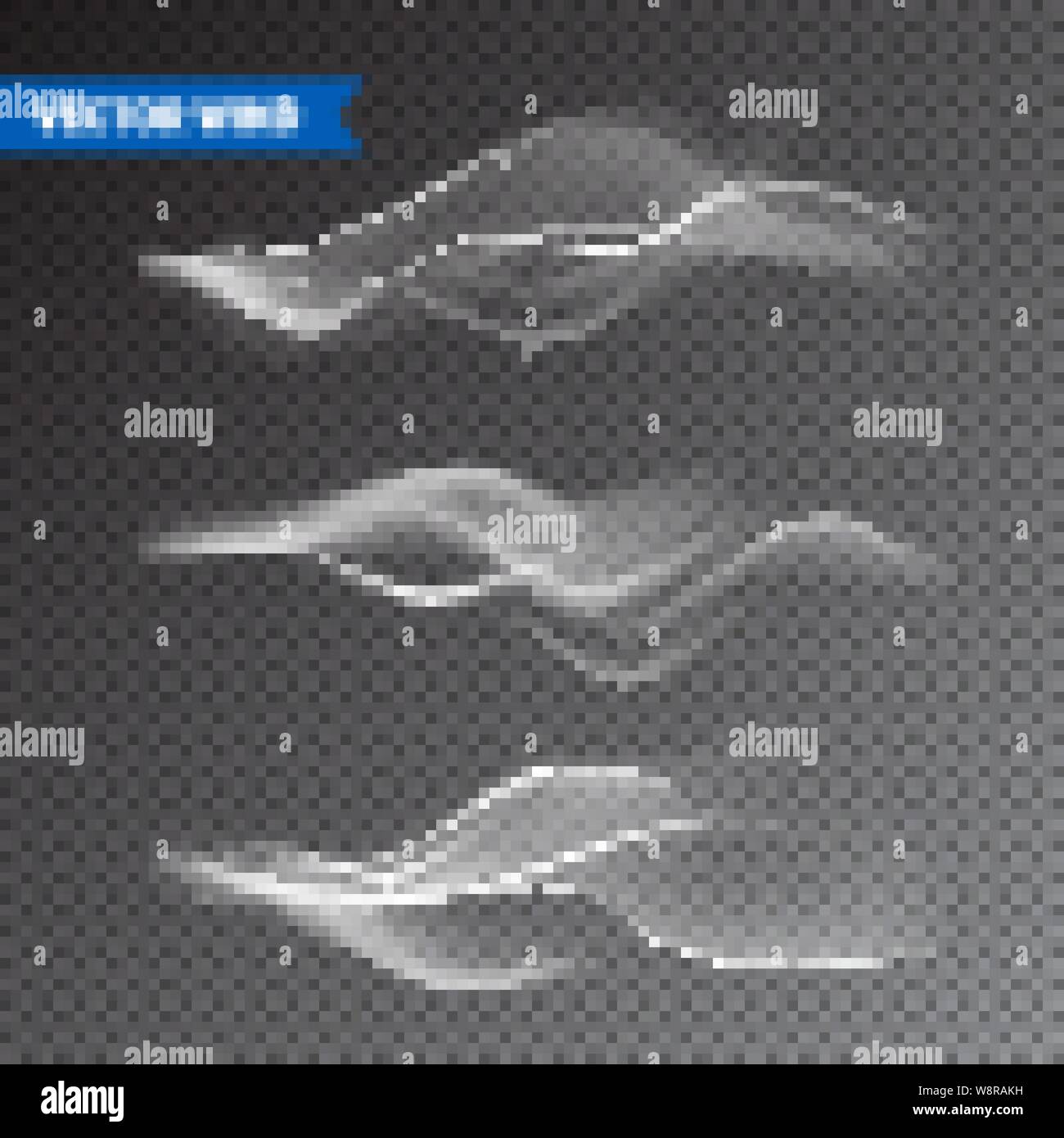 Realistic Wind Set on Transparent Background. Vector Vapor in Air ...