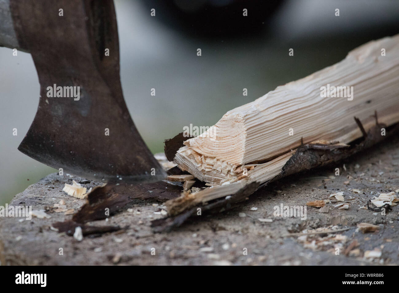 Cutting up wood for fire hi-res stock photography and images - Alamy