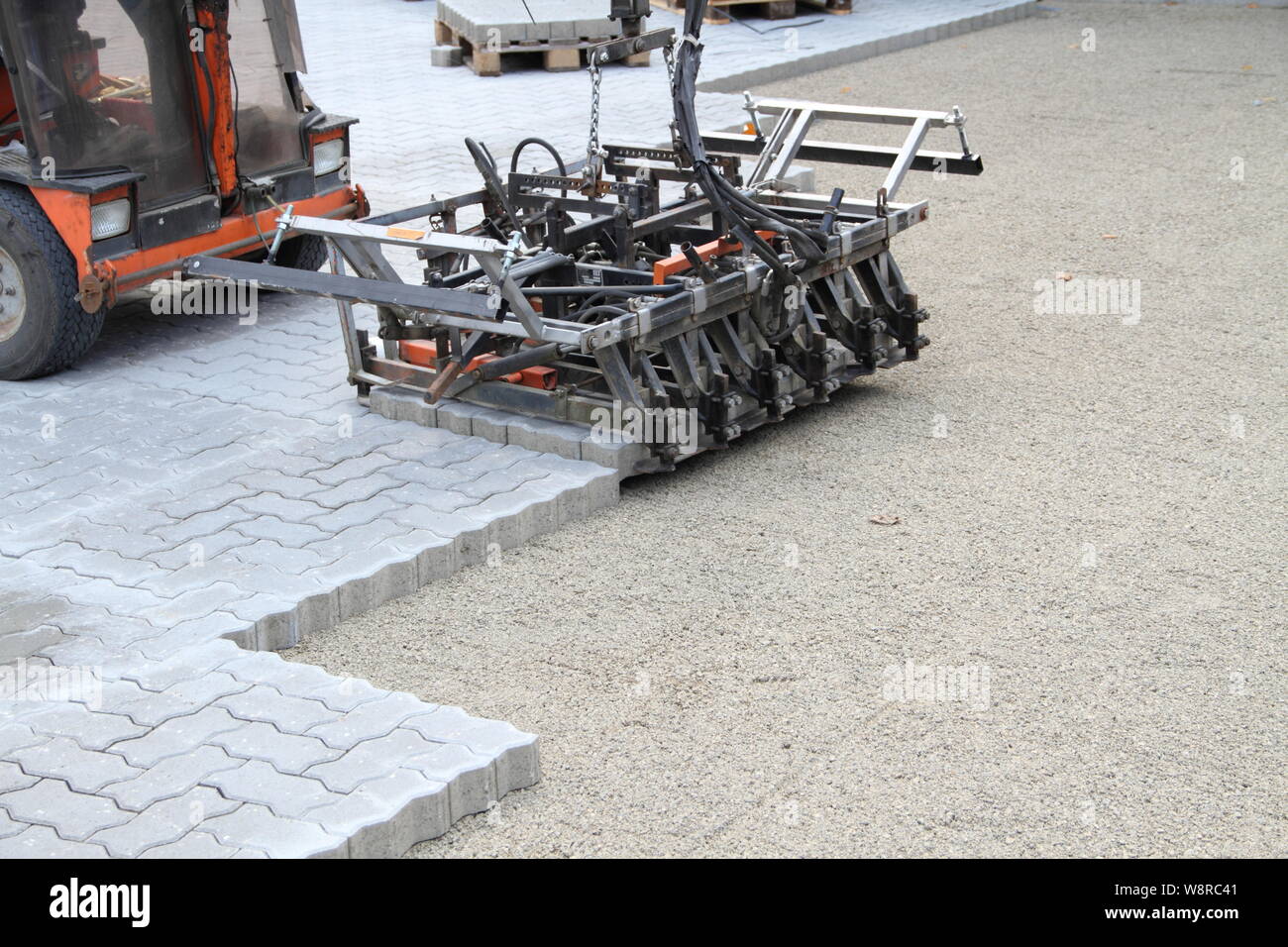 Brick road laying machine hi-res stock photography and images - Alamy