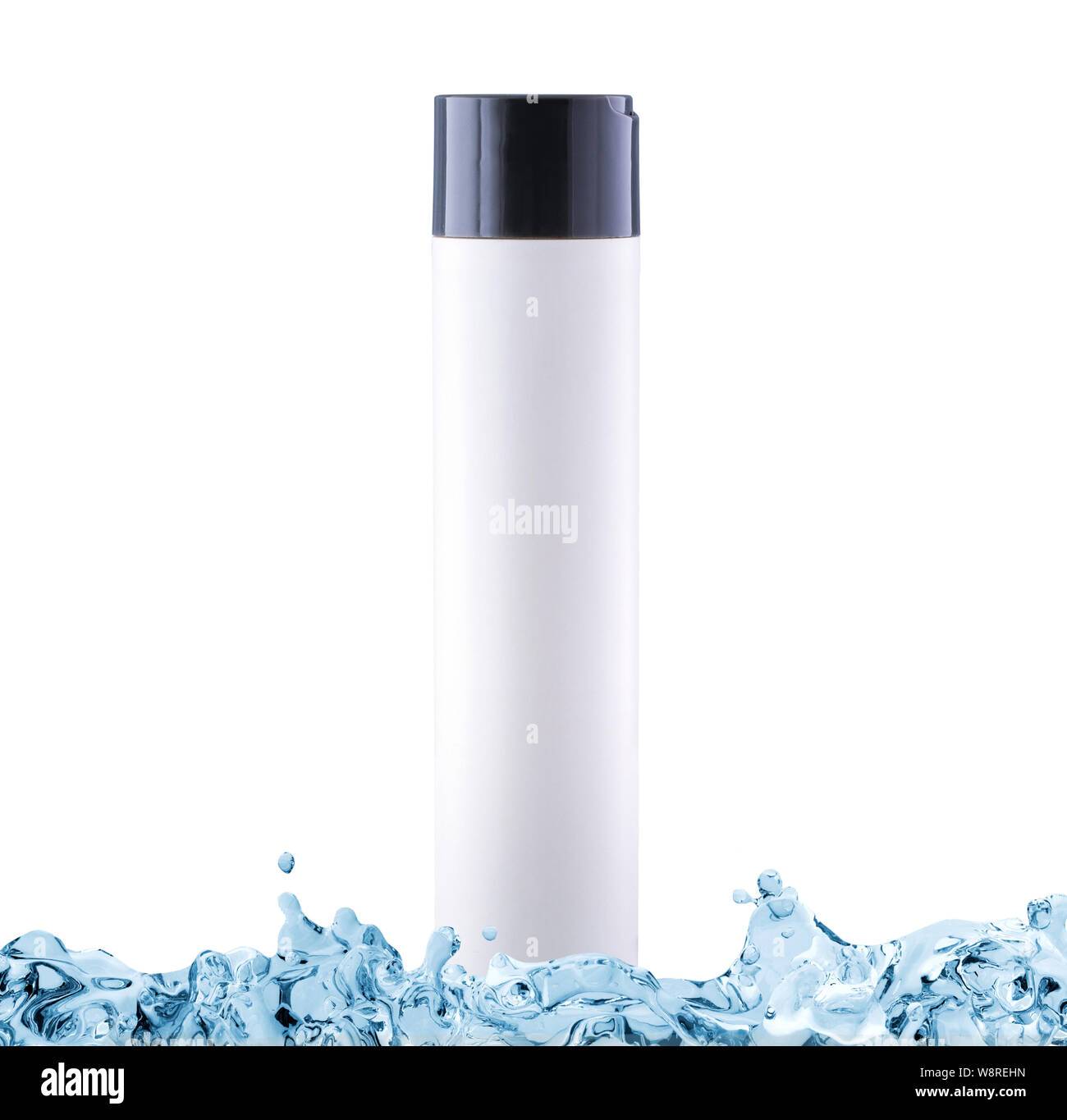 Shampoo with moisturising effect in white bottle with copy space in ...