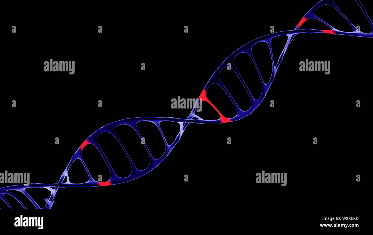 Artificial DNA molecule, the concept of artificial intelligence, on a ...