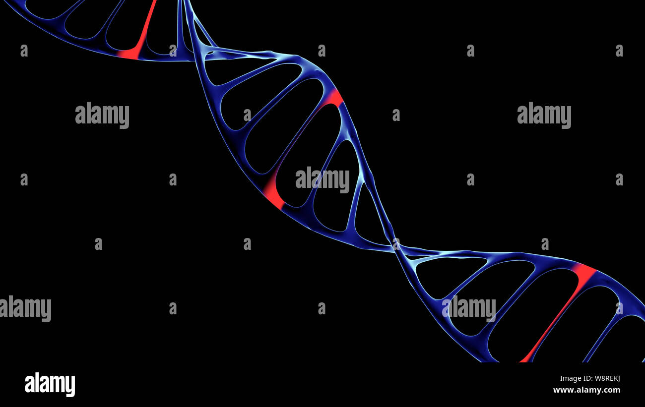 Artificial DNA molecule, the concept of artificial intelligence, on a ...