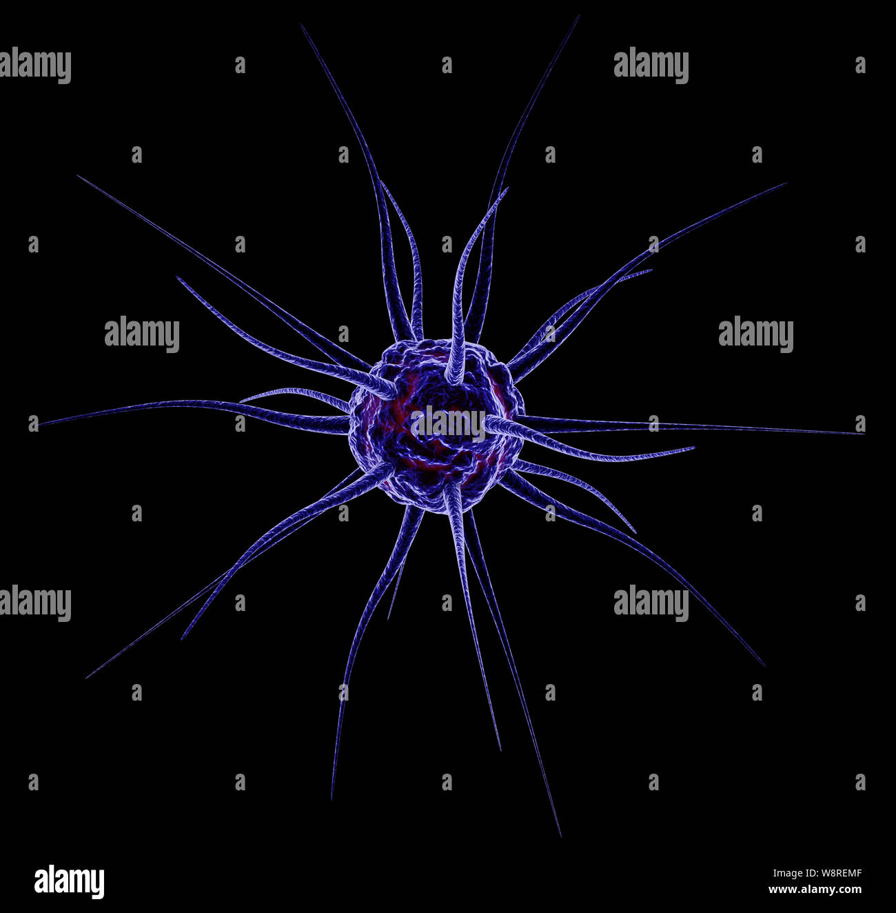Neuronal cells, 3d illustration on black background Stock Photo - Alamy
