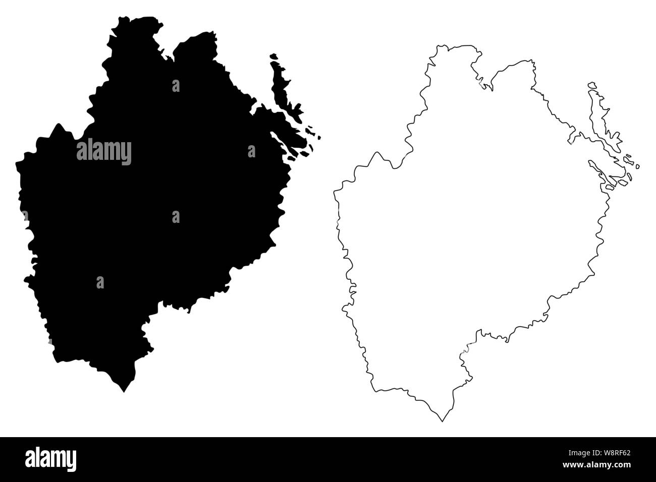 Uppsala County (Counties of Sweden, Kingdom of Sweden) map vector ...