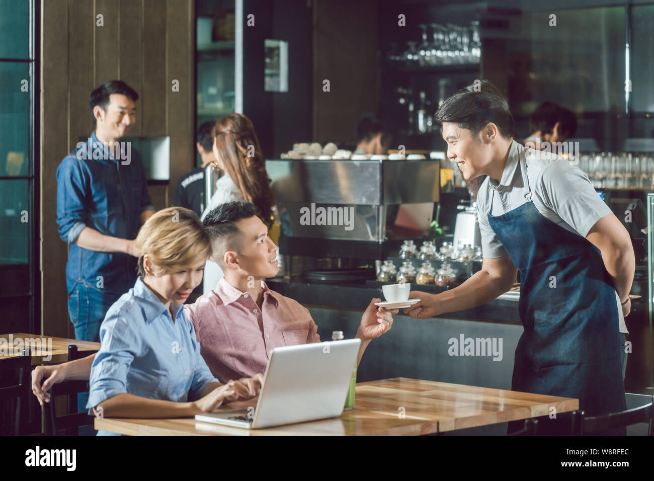 Coffee service table woman hi-res stock photography and images - Alamy