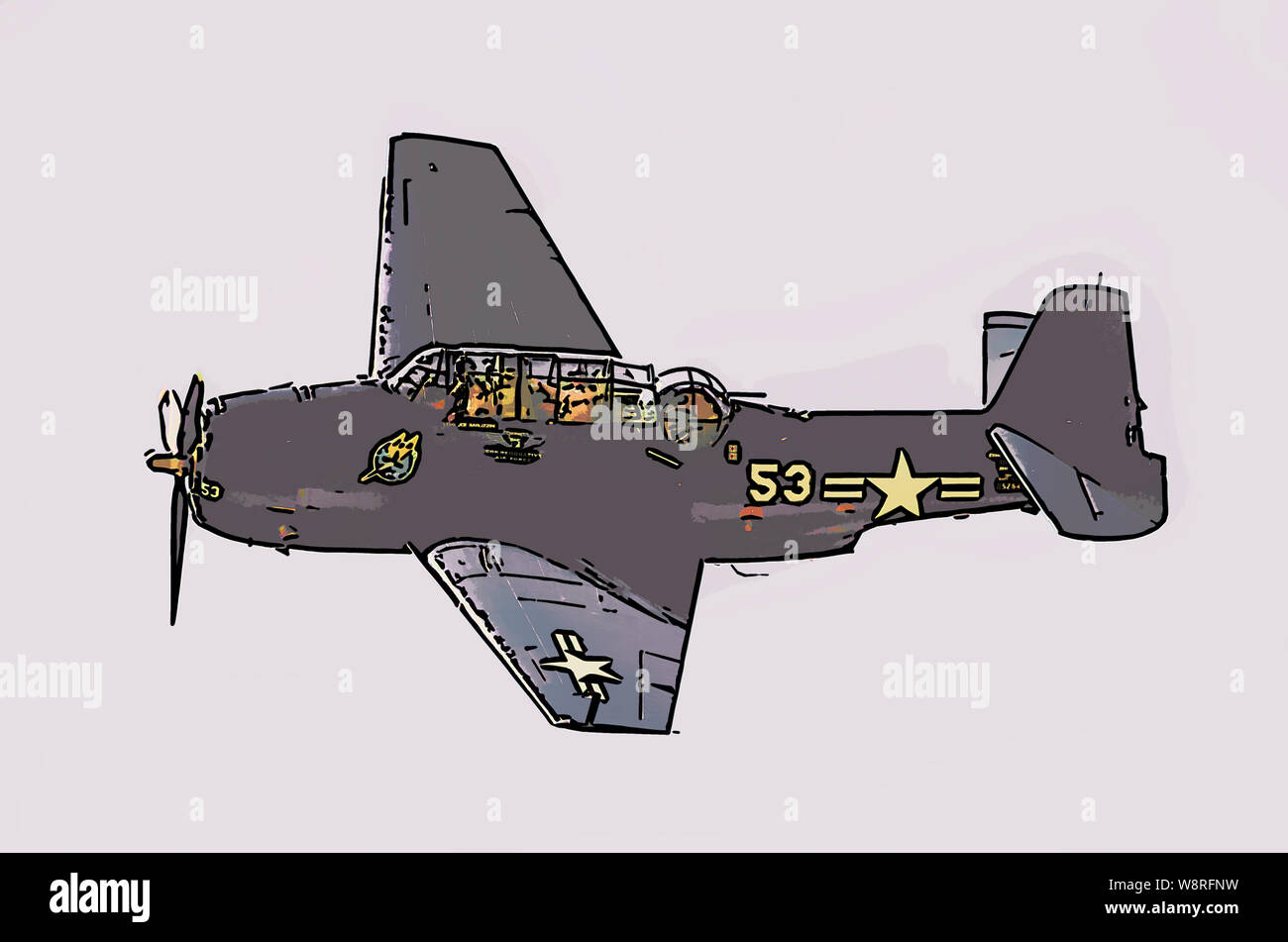 Digitally enhanced image of a side view of a North American Aviation P ...