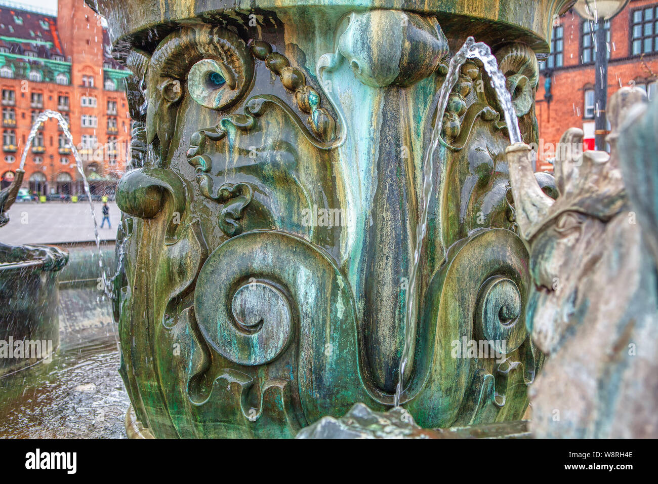 Details of Dragon Fountain in Copenhagen Stock Photo - Alamy