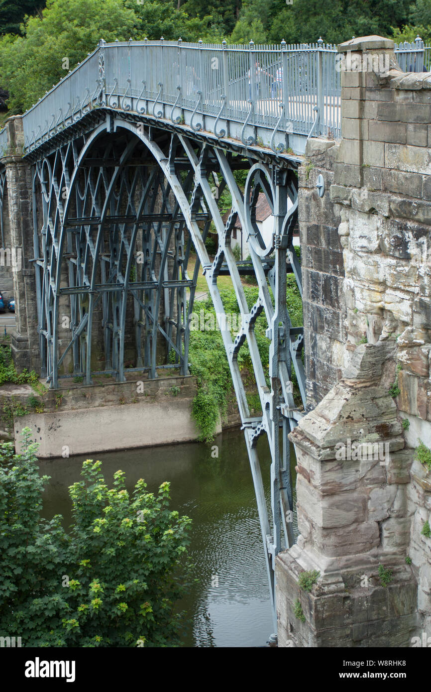 The Iron Bridge, constructed by Thomas Telford in 1779, crossing the ...
