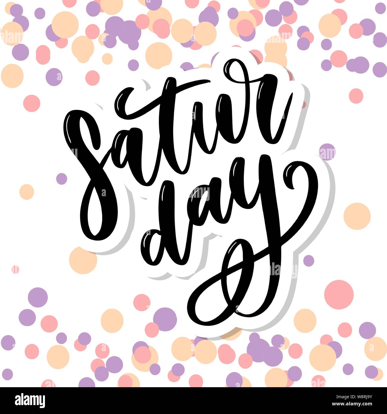 Saturday logo template vector lettering calligraphy text Stock Vector ...
