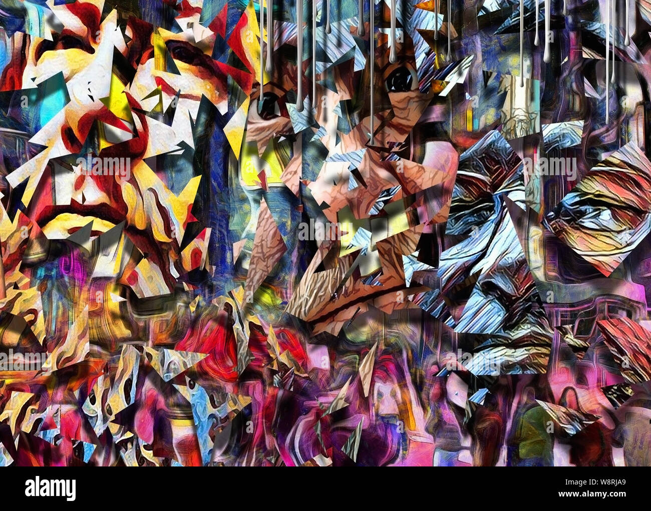 Abstract colorful painting faces hi-res stock photography and images ...