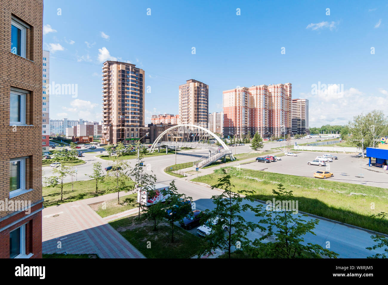 Russia, Novosibirsk - June 15, 2019: Russian courtyards. buildings ...