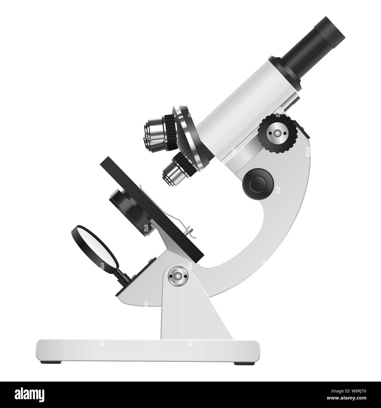Microscope. Medicine and health. Realistic isolated object on white ...