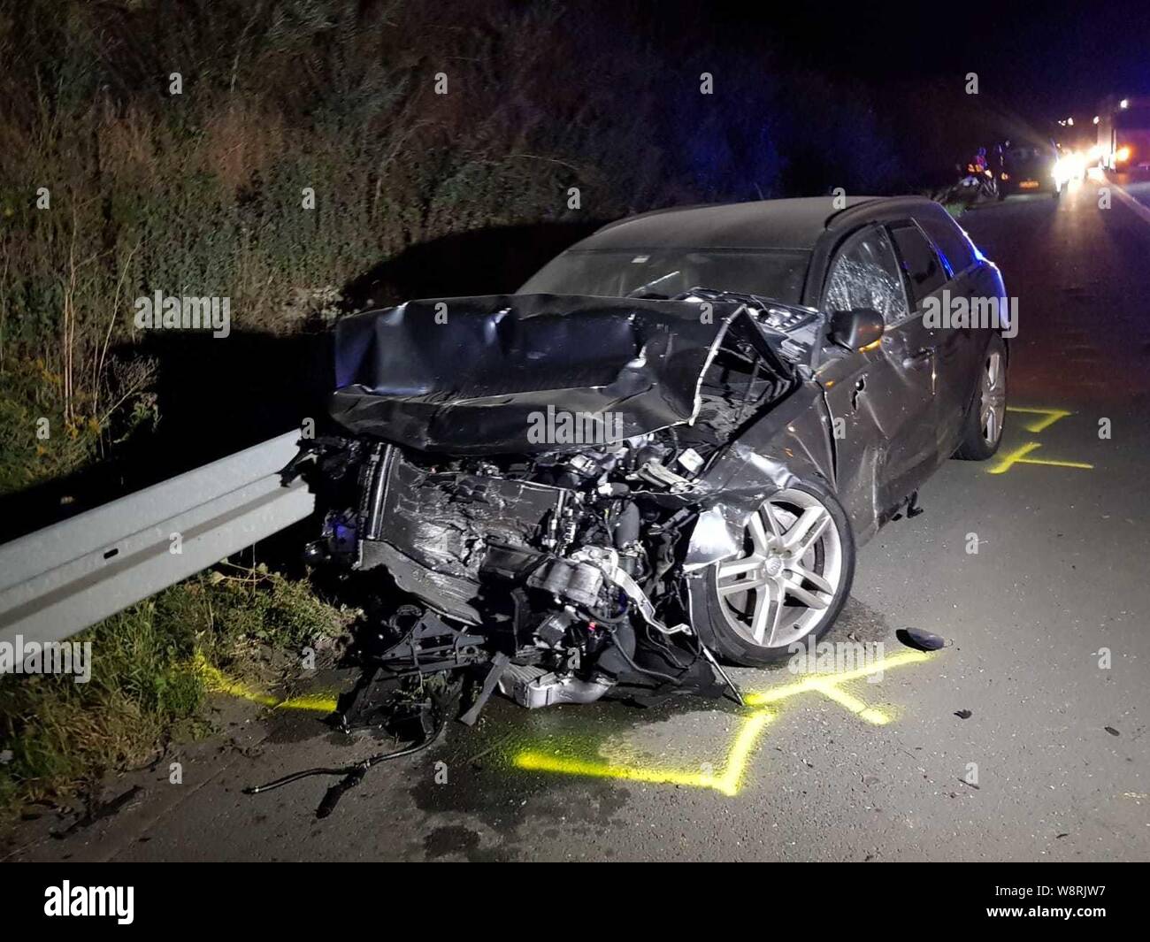 Minor Car Crash At Night