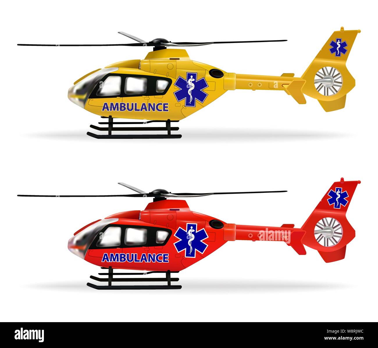 Helicopter emergency ambulance. Air ambulance. Small copters with ...
