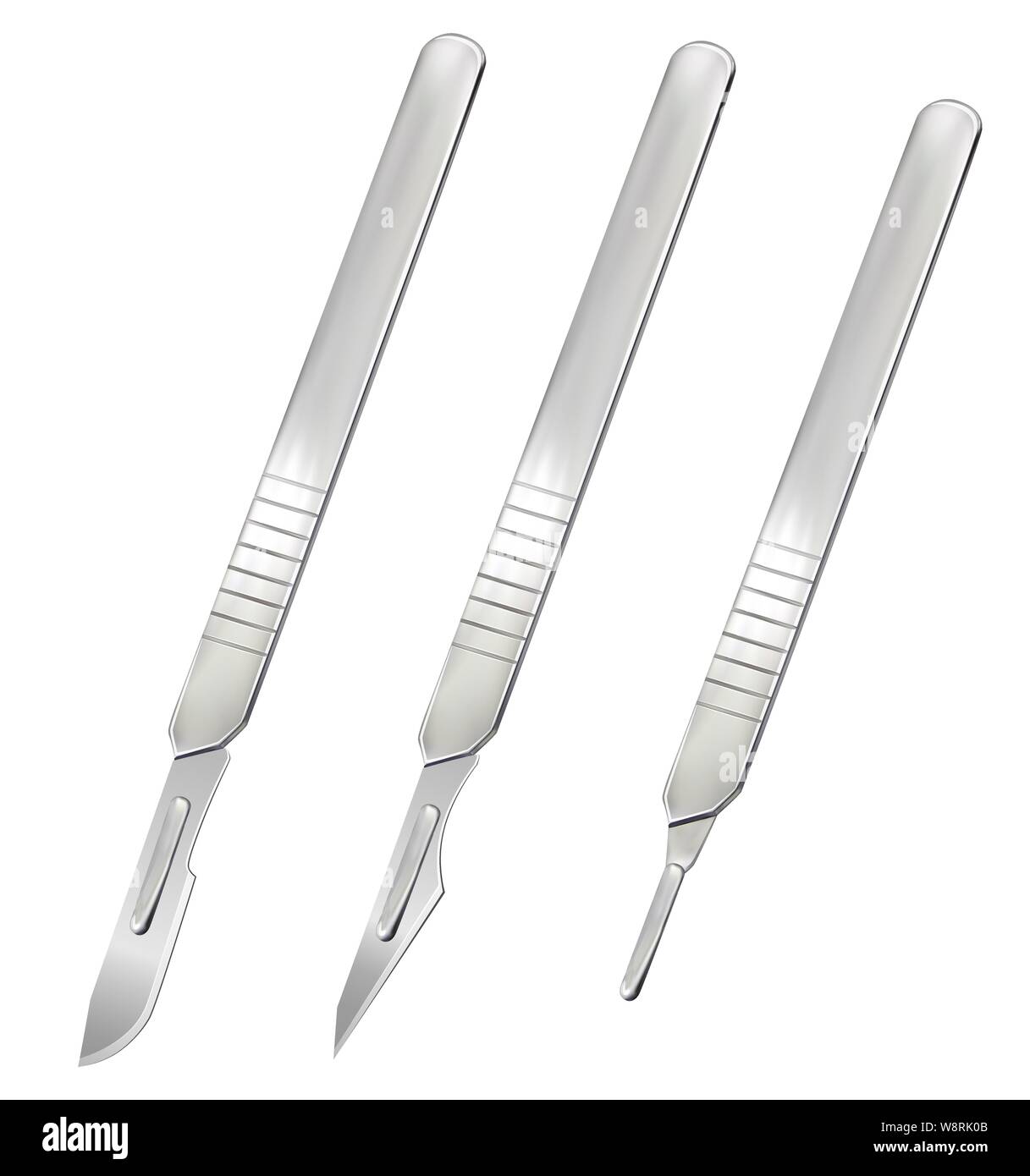 Scalpels with removable blades and a handle without a blade. Manual ...