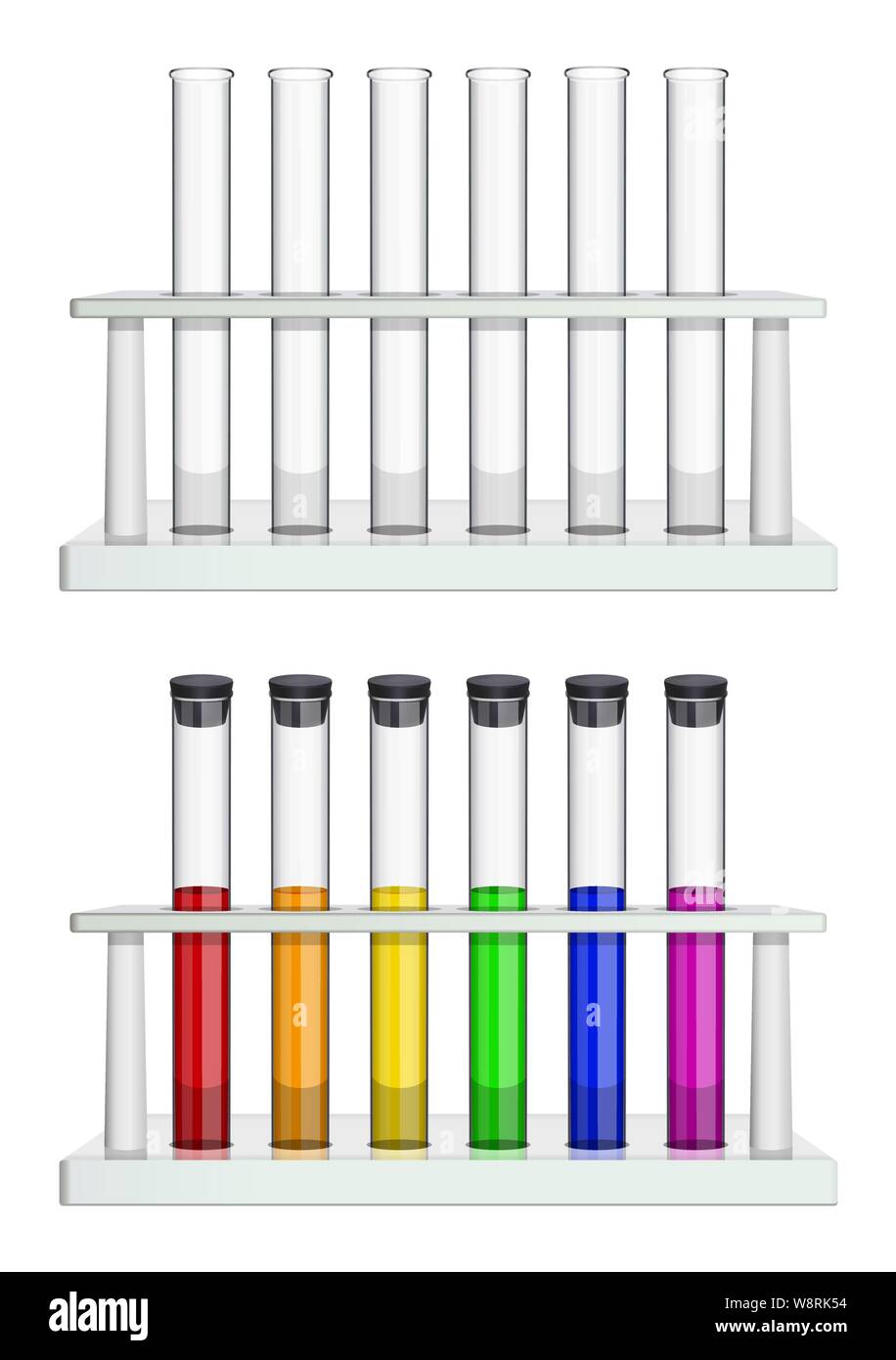 Experiment test tubes racks Stock Vector Images - Alamy