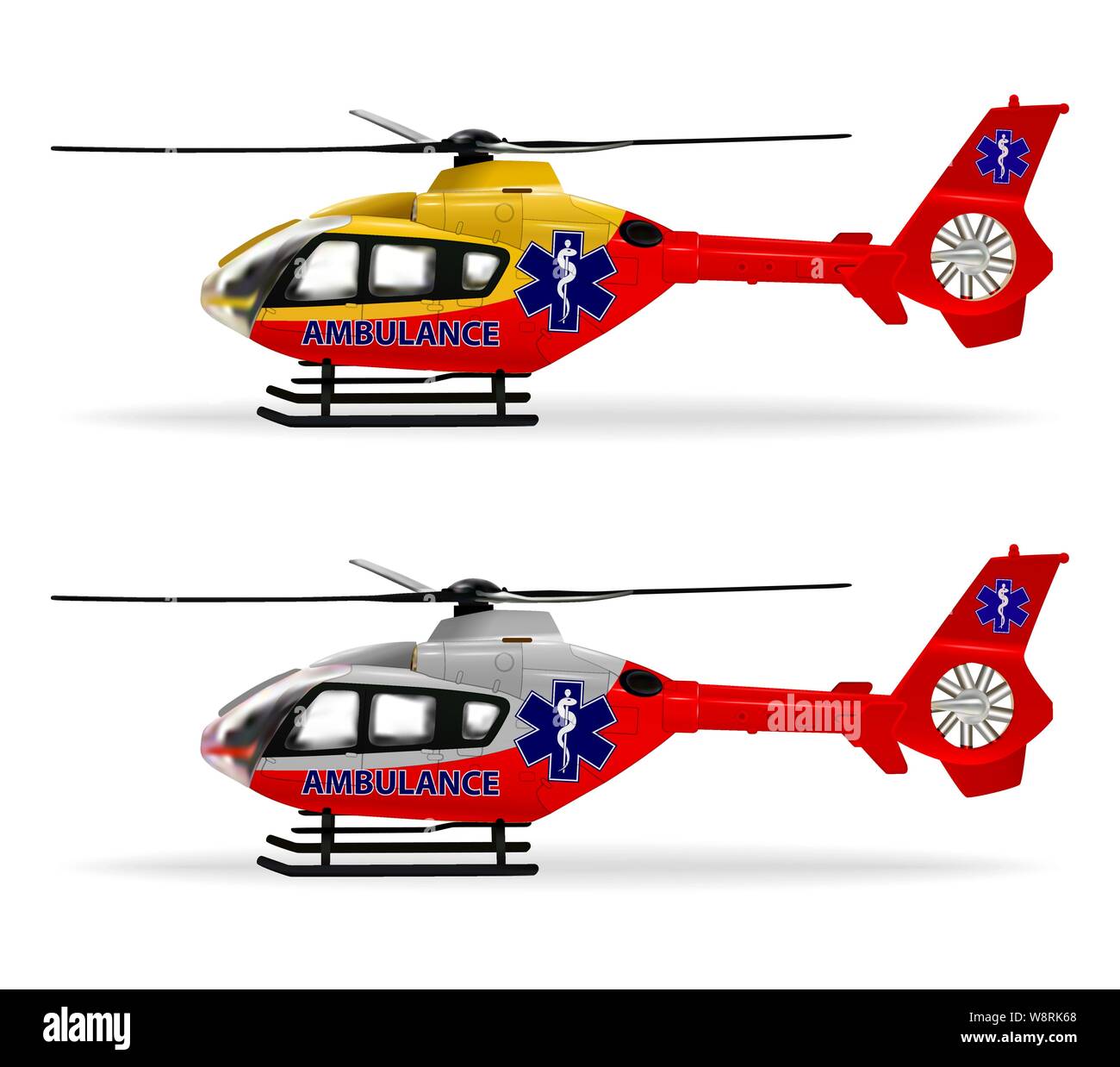 Helicopter emergency ambulance. Air ambulance. Small copters with ...