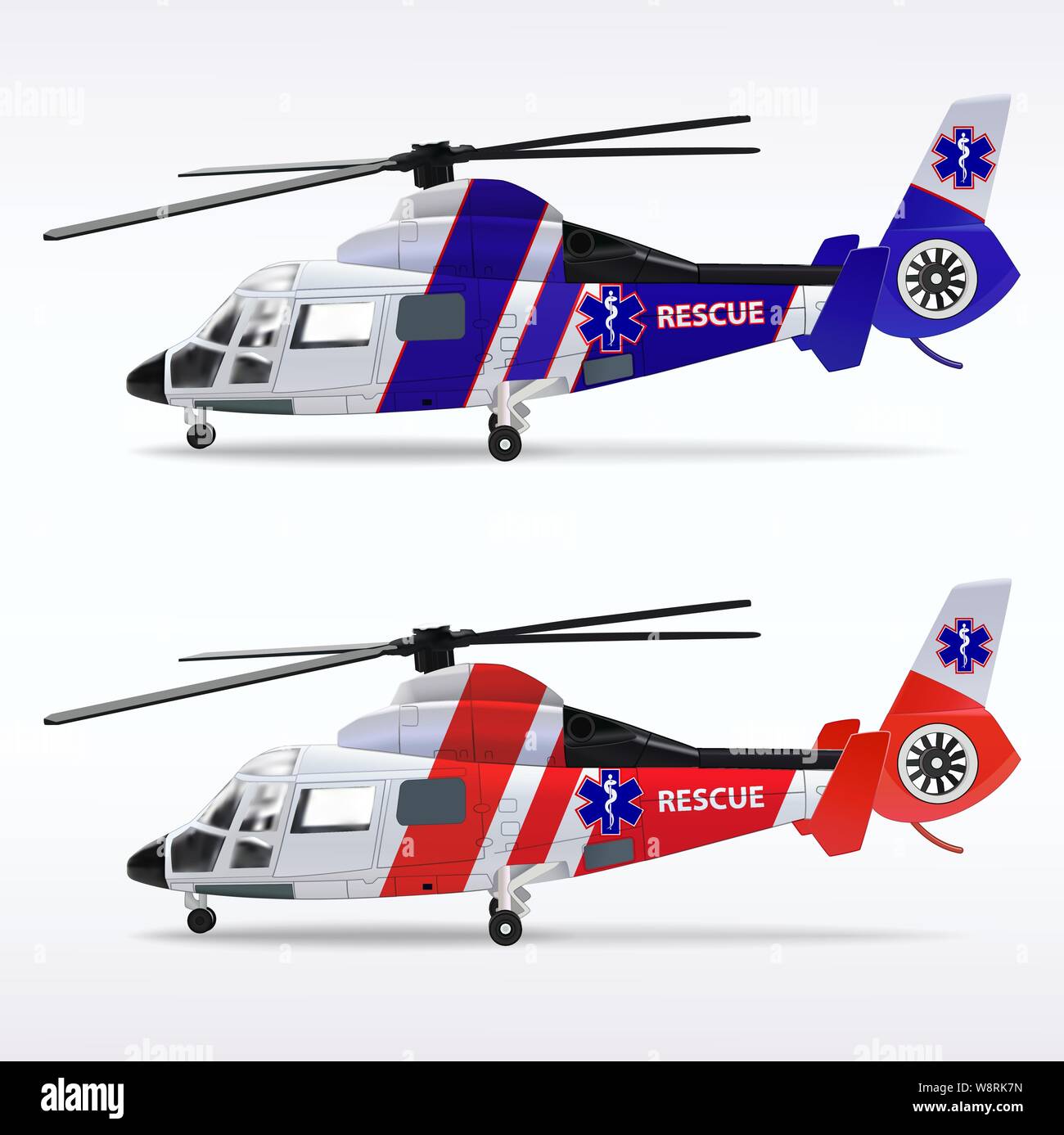 Ambulance helicopters. Medical sanitary aviation. Transport air rescue ...