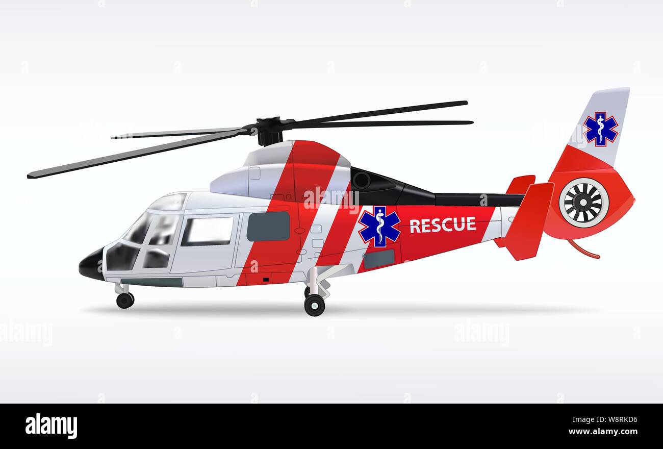 Ambulance helicopter. Medical sanitary aviation. Transport air rescue ...