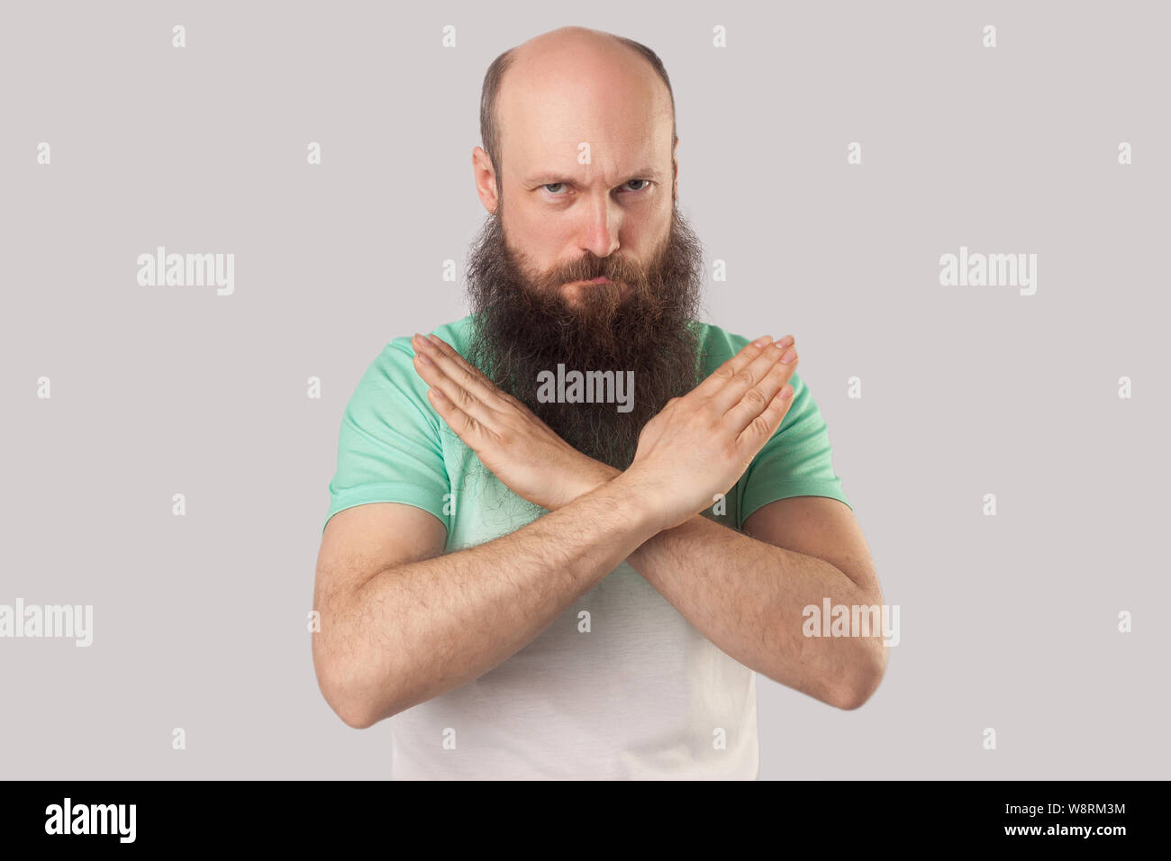 This Is The End And No Way More Portrait Of Serious Middle Aged Bald