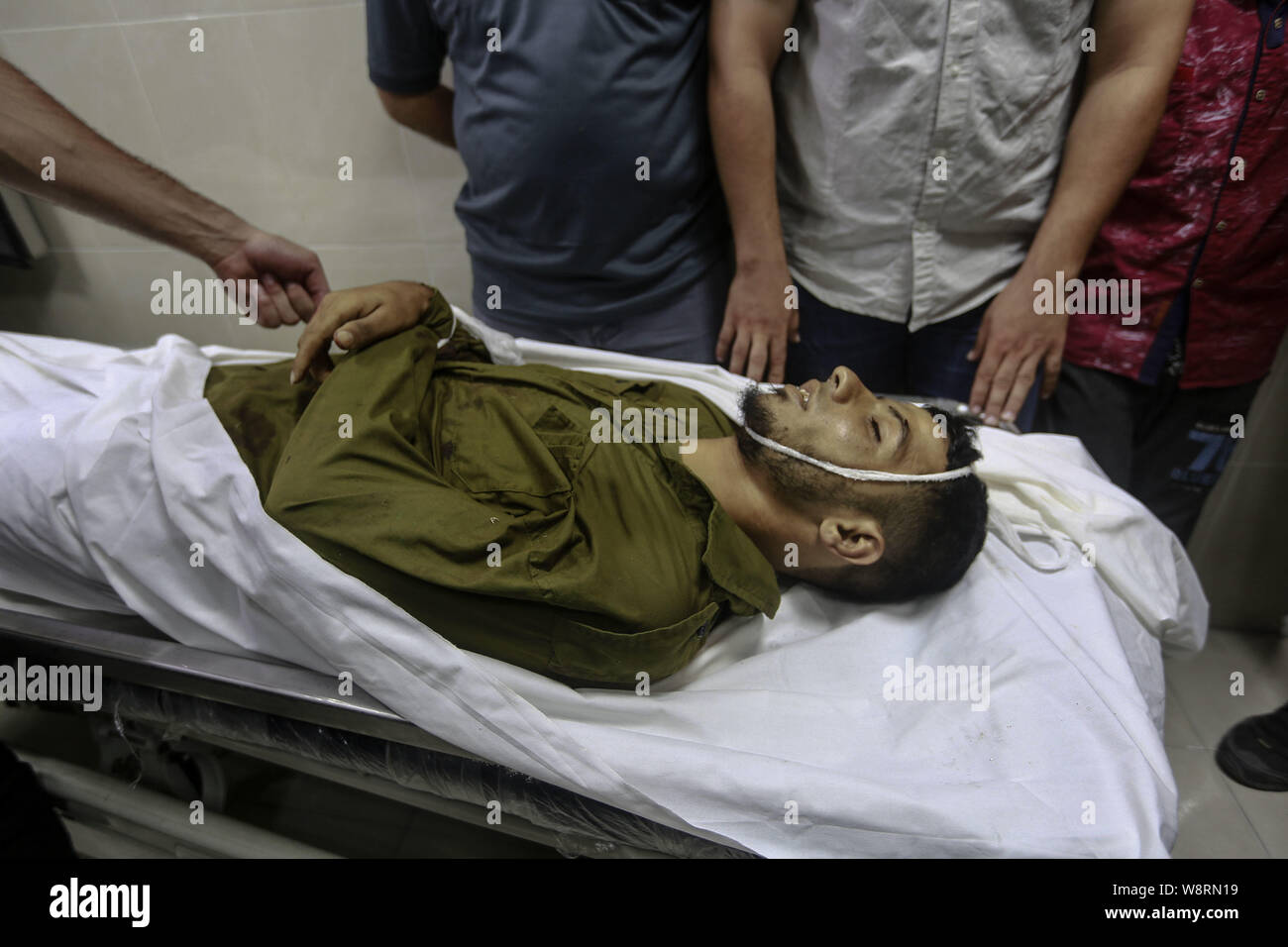 Gaza City, Palestinian Territories. 11th Aug, 2019. Relatives of Marwan ...
