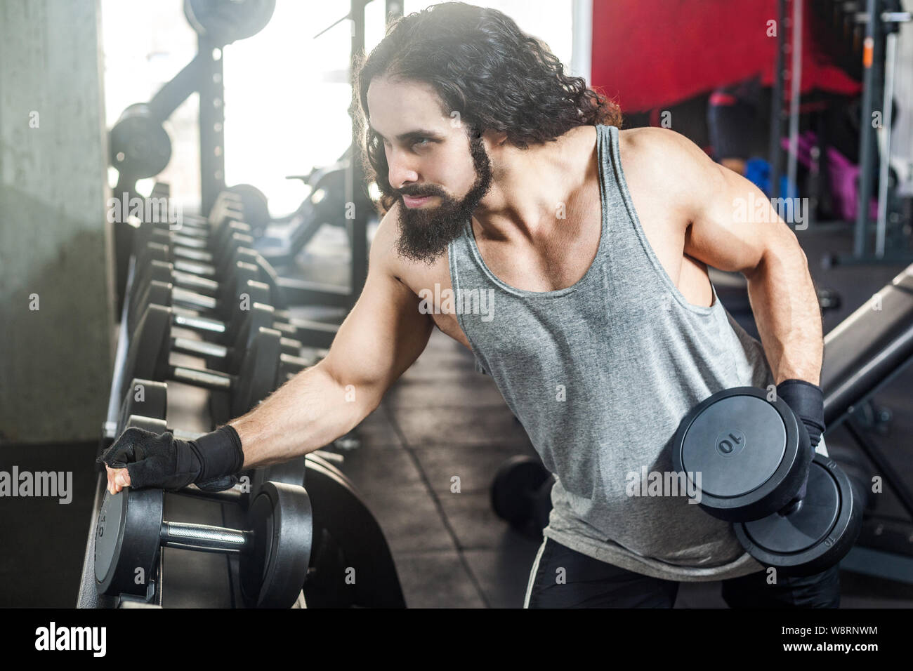 Closeup portrait of confident young adult man handsome athlete with ...