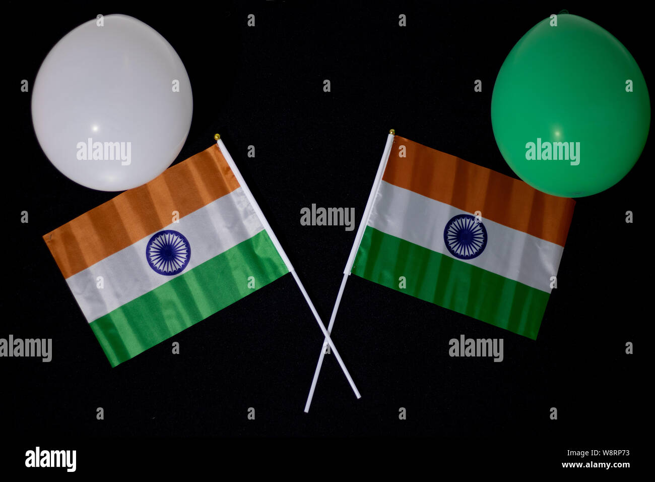 Colorful balloons with India flags on a black background Stock Photo ...