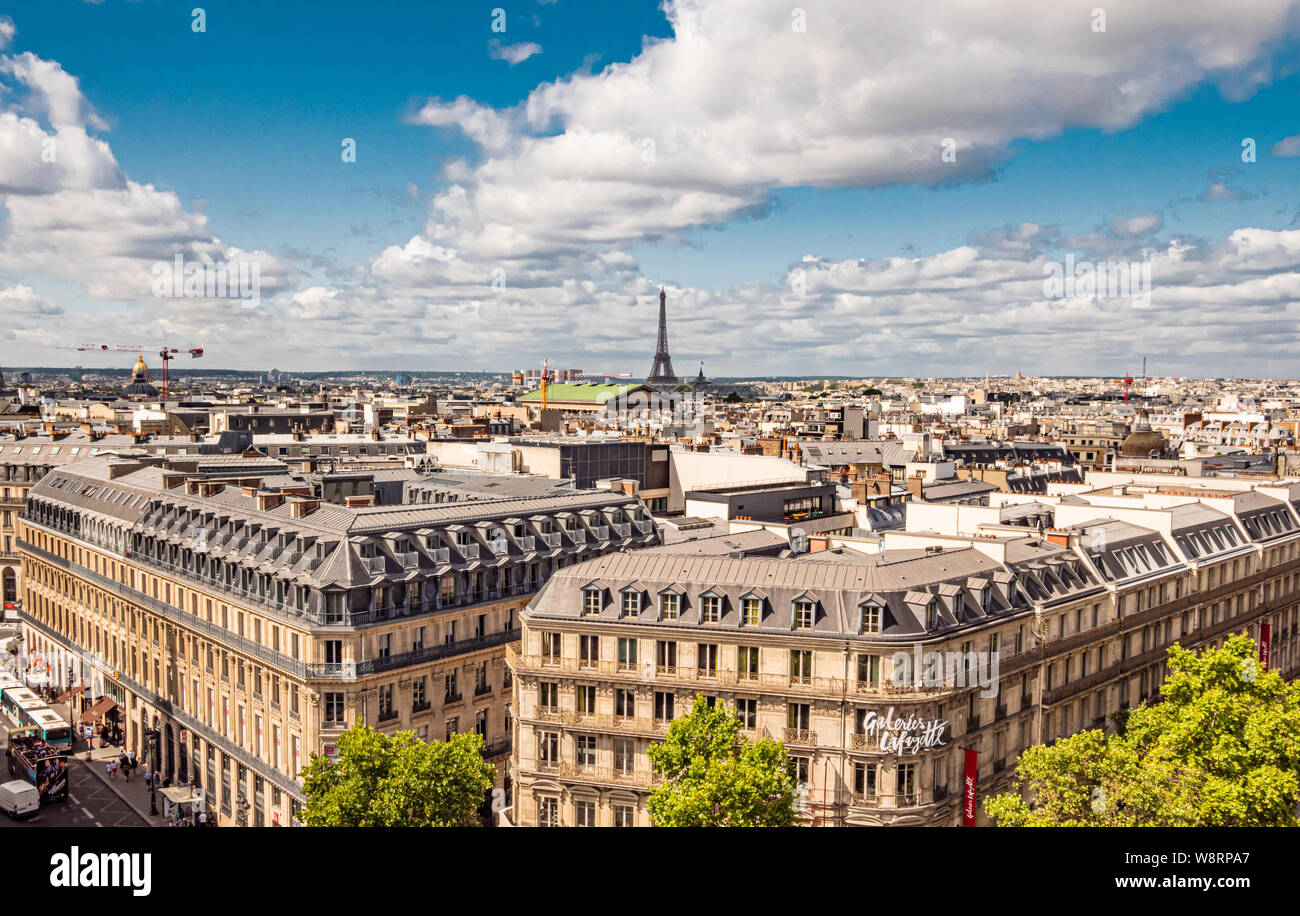 Aerial view over paris with eiffel tower paris street photography hi ...