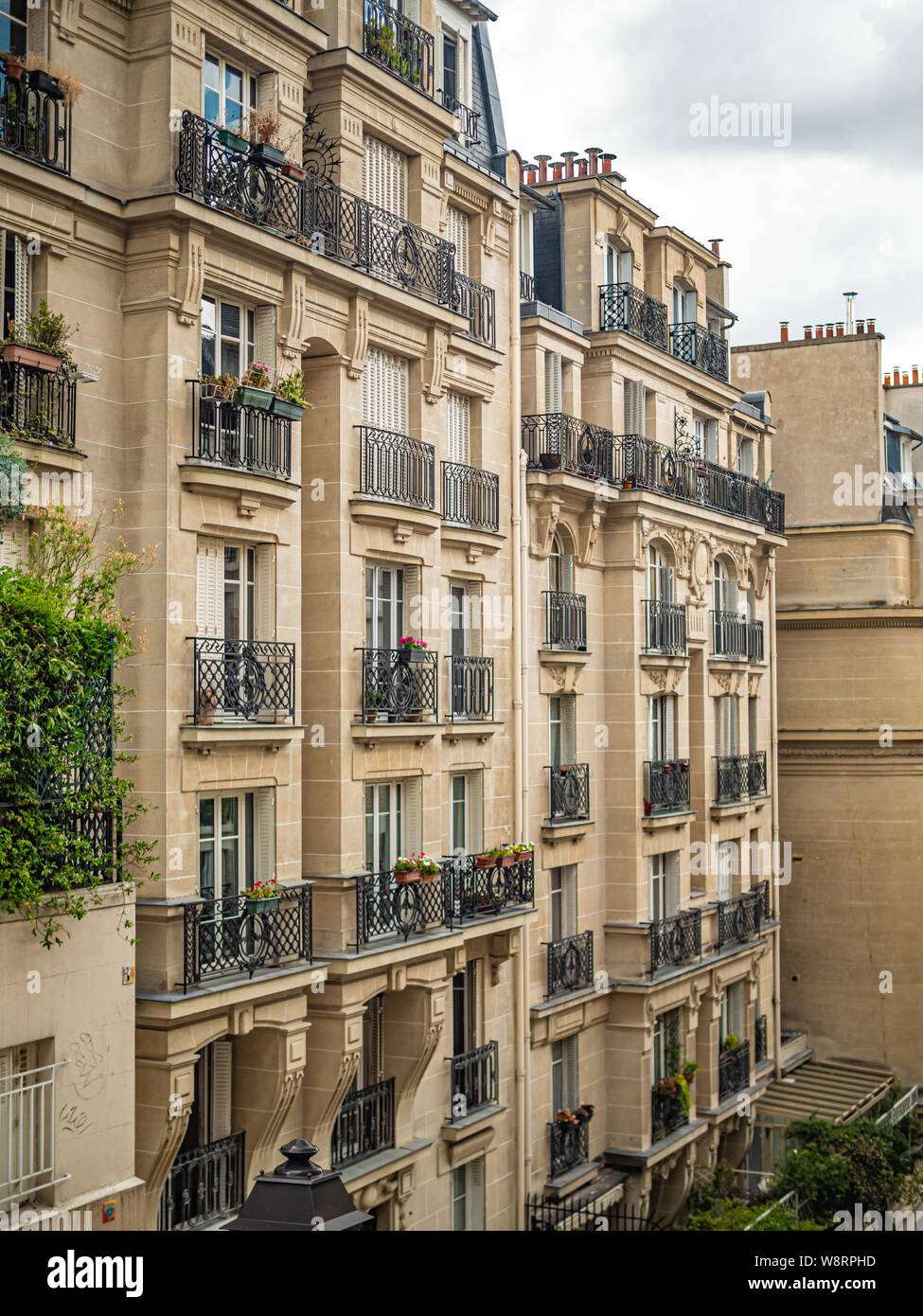 Typical house facades in Paris - Paris street photography Stock Photo ...