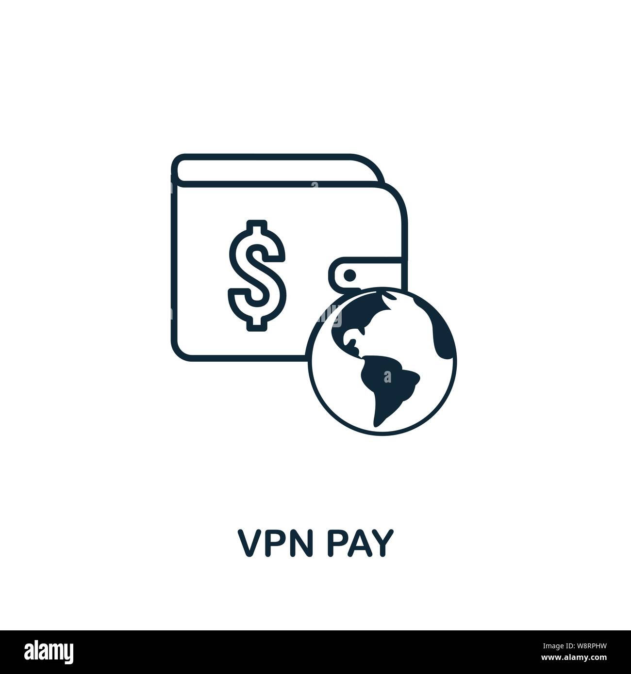 Vpn Pay icon outline style. Simple glyph from icons collection. Line ...