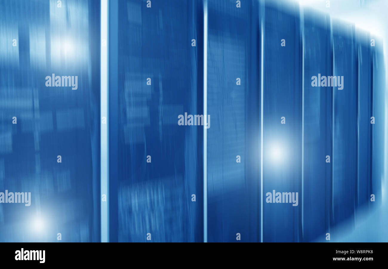 Row of server racks. Supercomputer modern datacenter Stock Photo - Alamy
