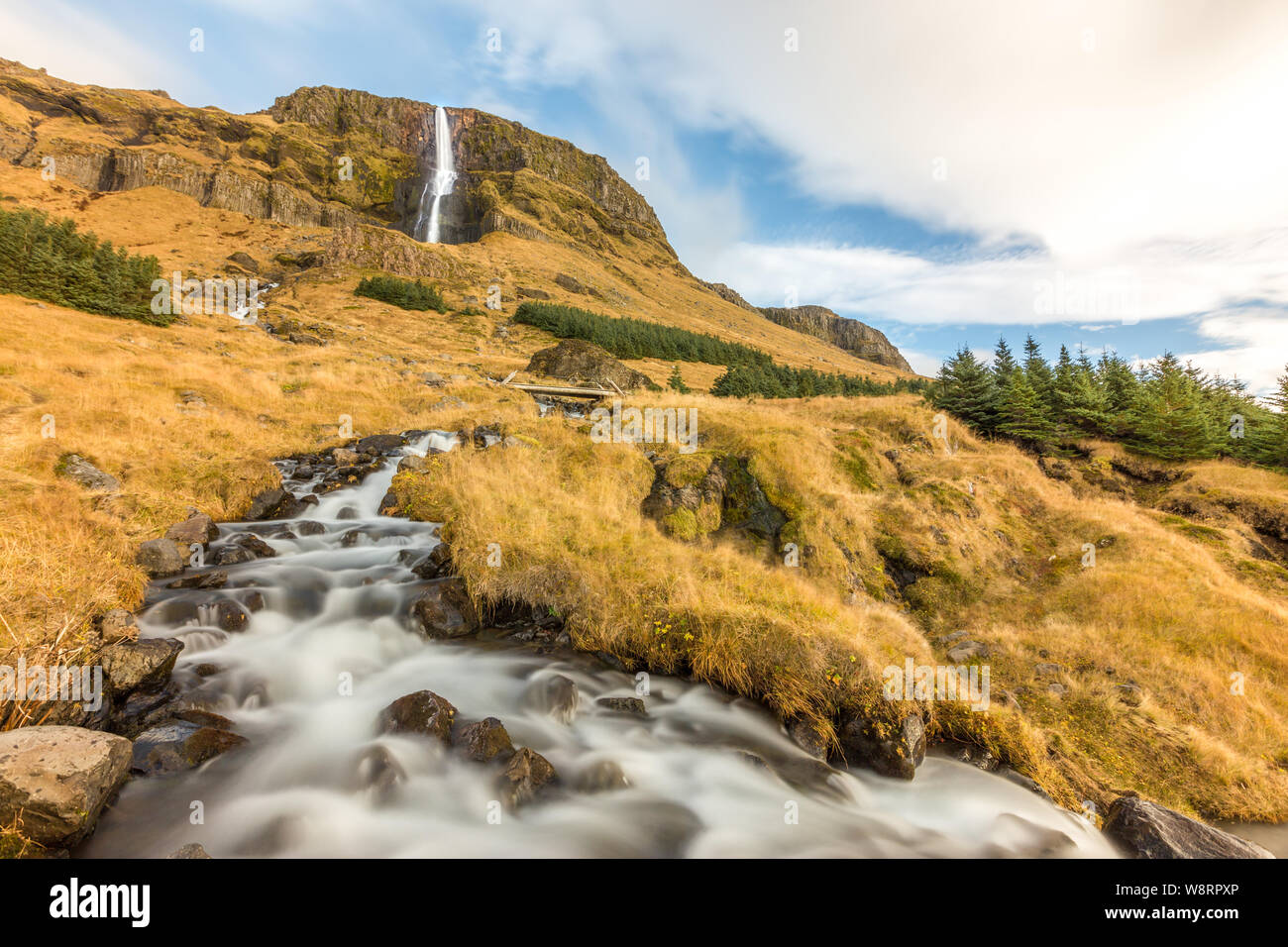 Bjarnarfoss Waterfall in the northern Iceland Stock Photo - Alamy