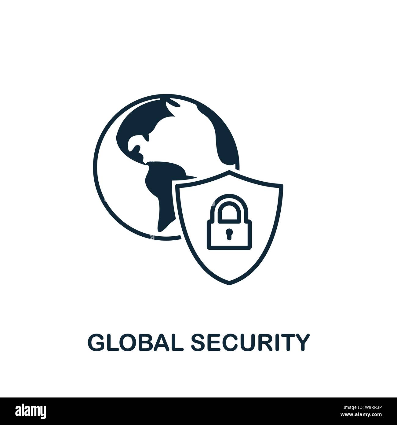Global Security icon outline style. Simple glyph from icons collection ...