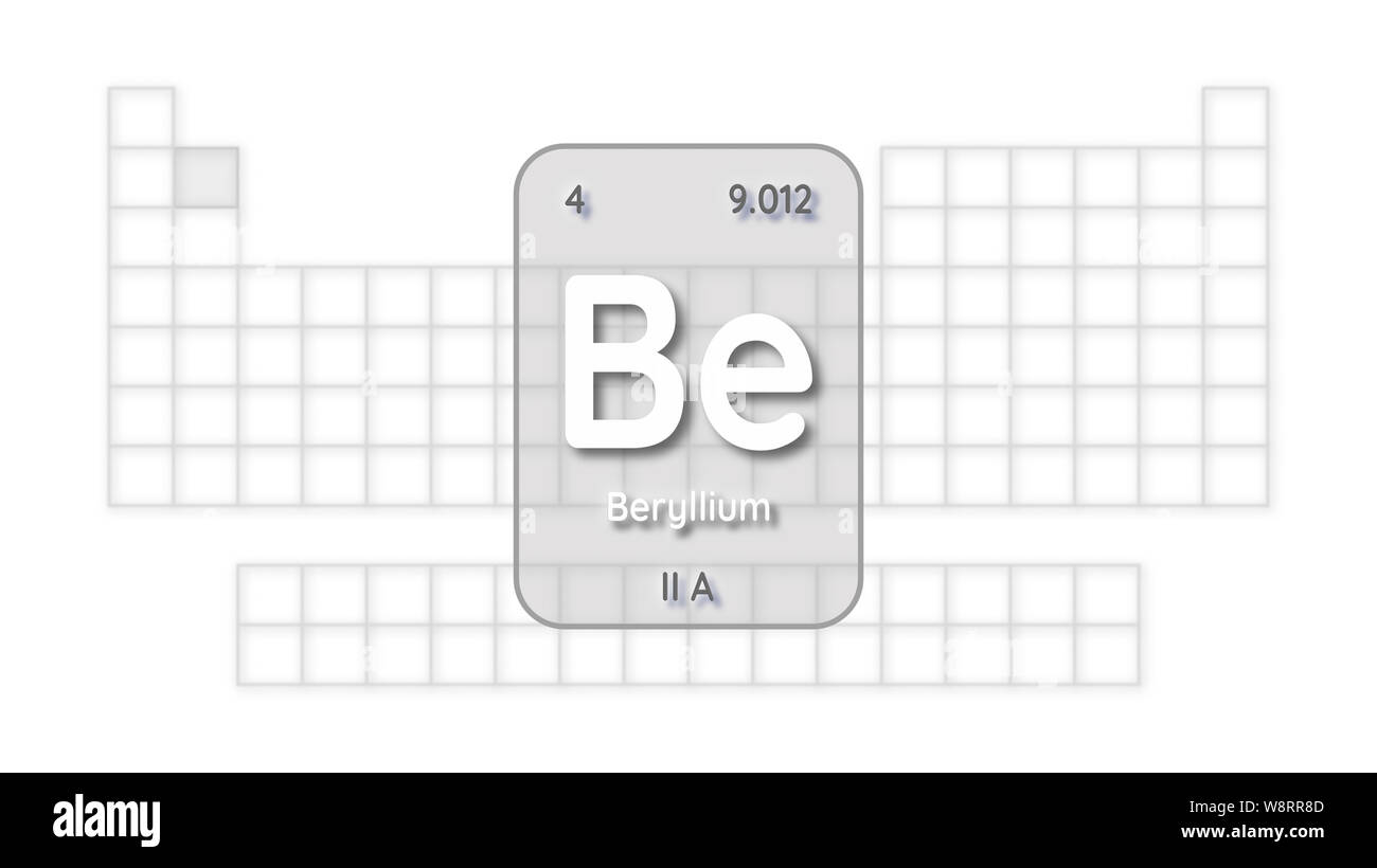 Beryllium chemical element atomic data and symbol - table of elements ...