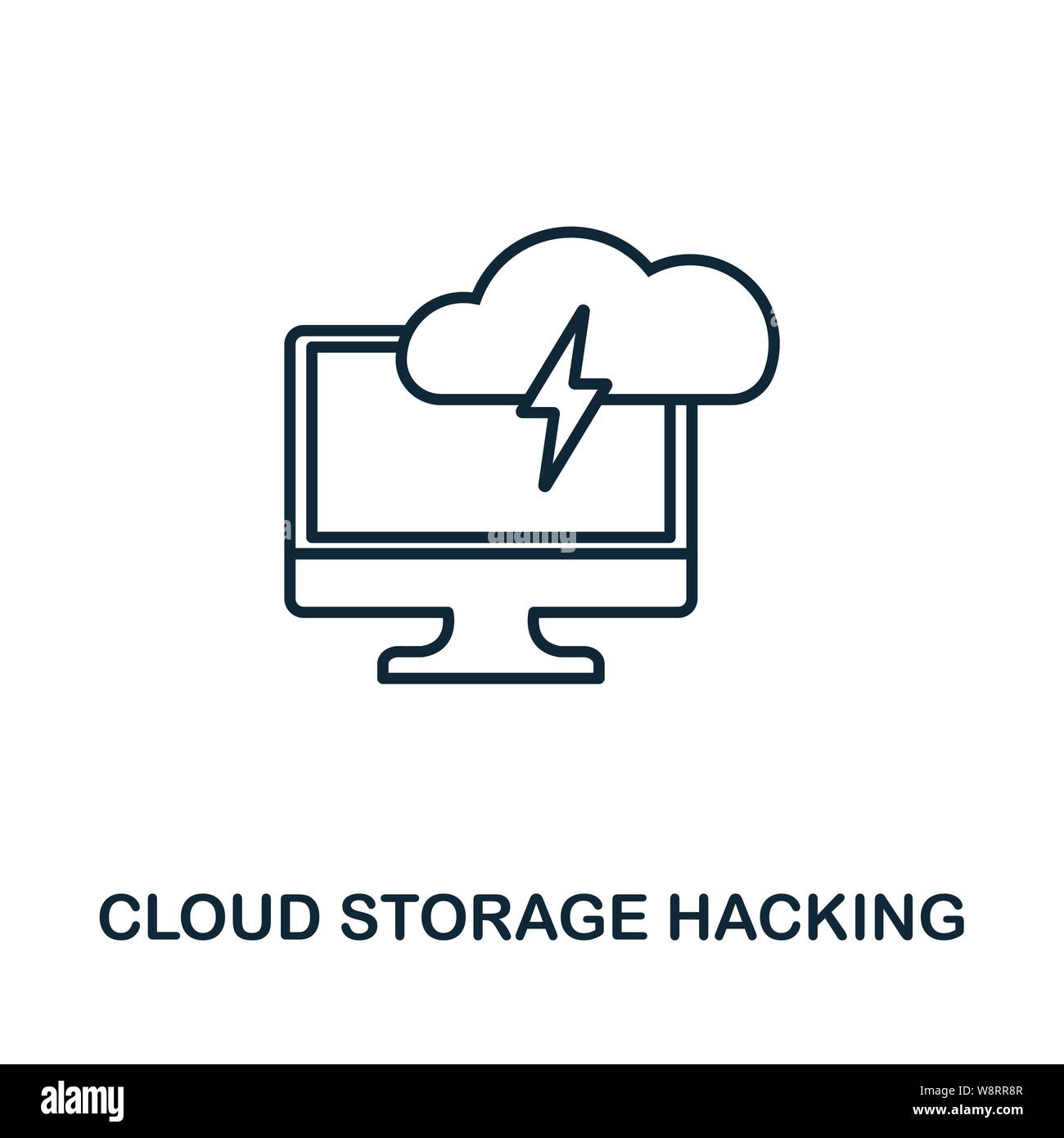 Cloud Storage Hacking icon outline style. Simple glyph from icons ...