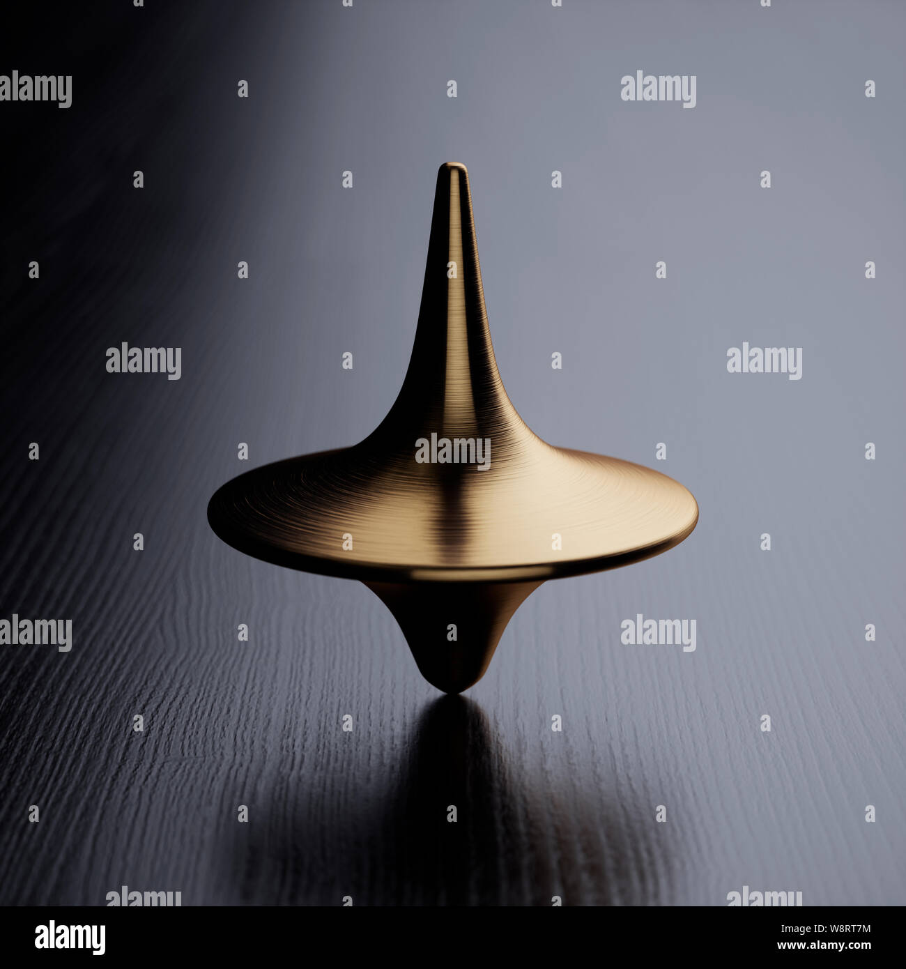 Spinning gold top. 3d rendering illustration Stock Photo - Alamy