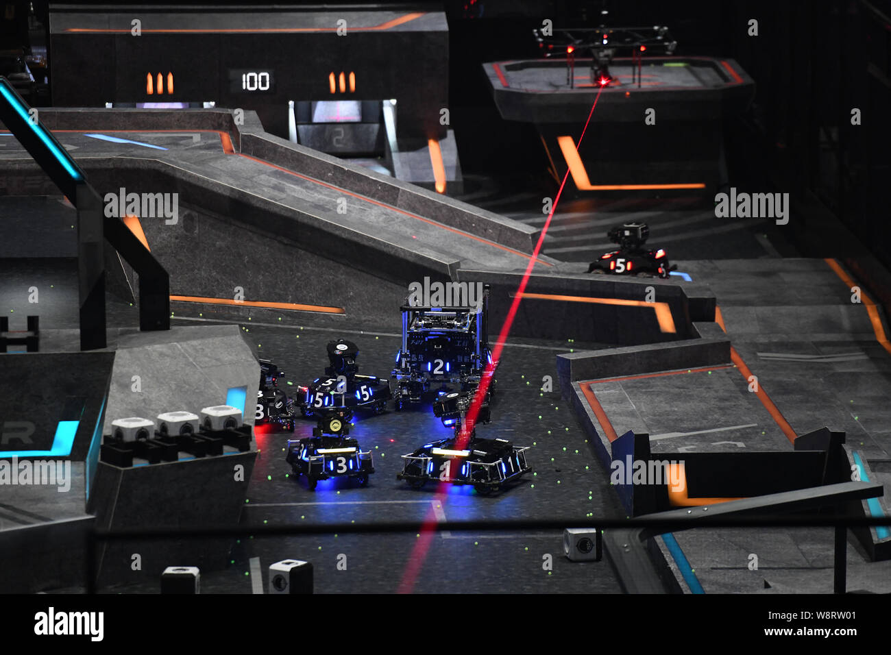 Shenzhen, China's Guangdong Province. 11th Aug, 2019. Robots compete during the final of the ...