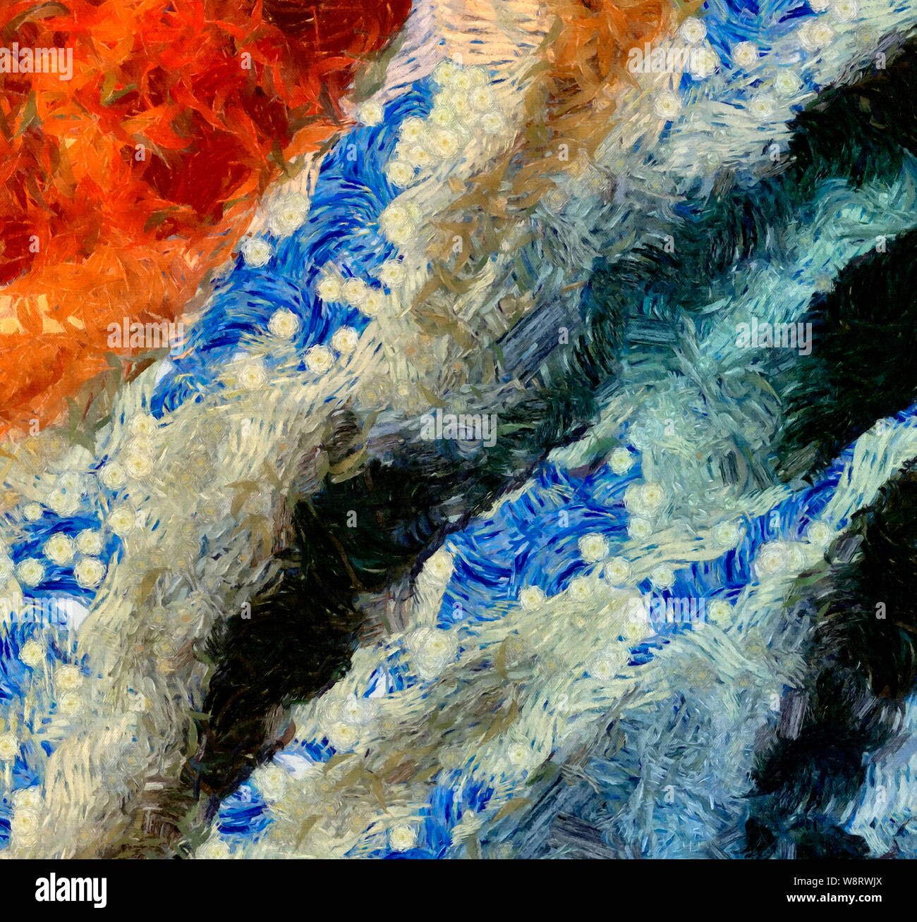 Abstract texture background. Digital painting in Vincent Van Gogh style ...