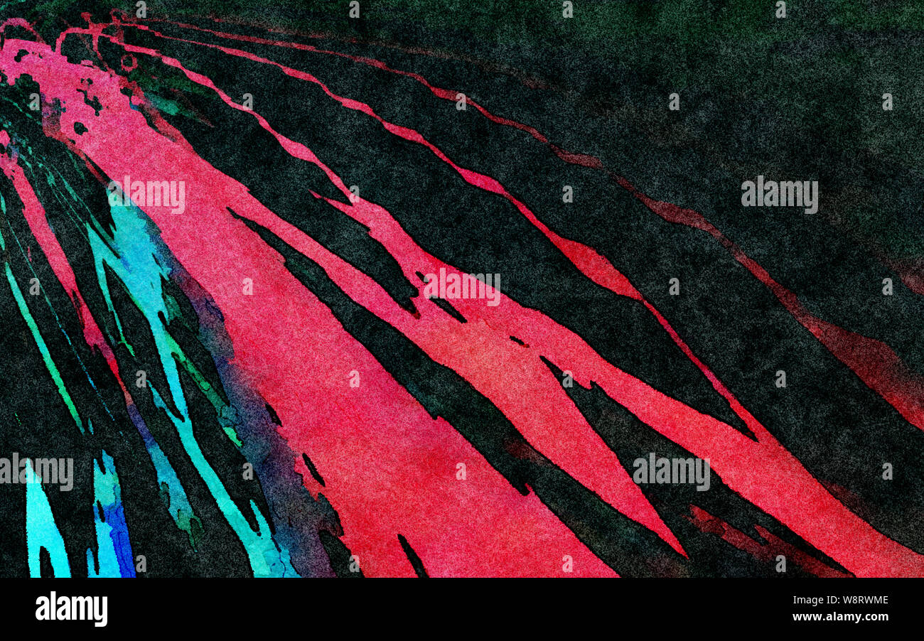 Abstract design pattern in happy bright colors, warm volume brush ...