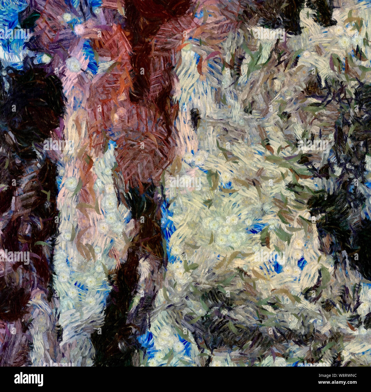Abstract texture background. Digital painting in Vincent Van Gogh style ...