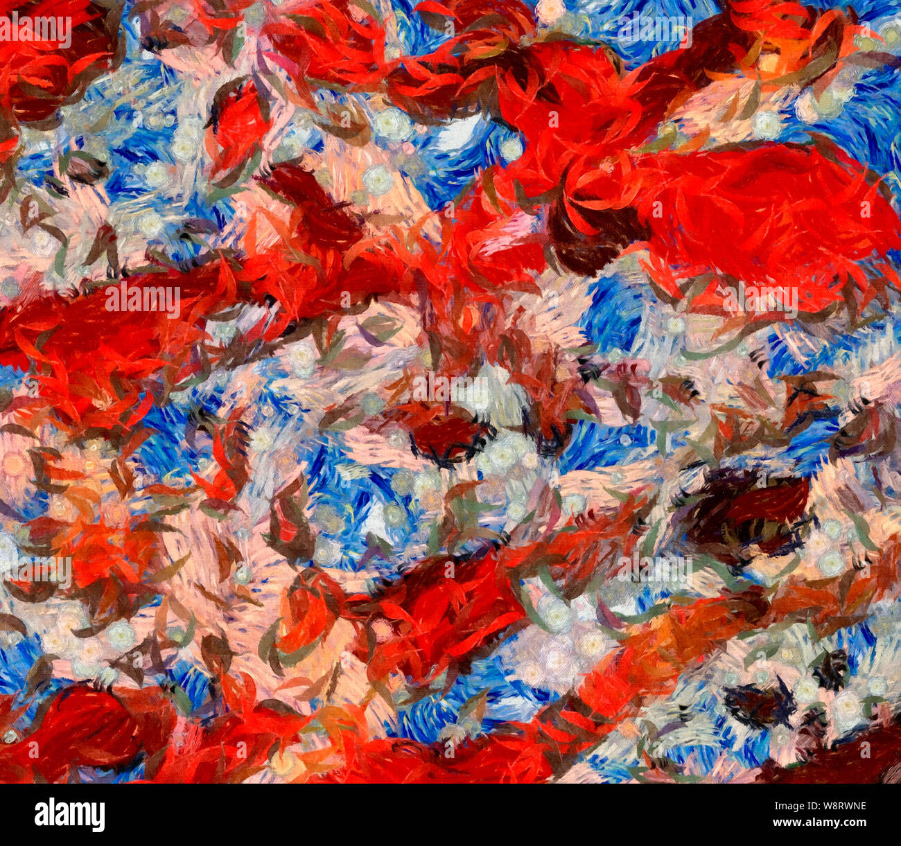 Abstract texture background. Digital painting in Vincent Van Gogh style ...