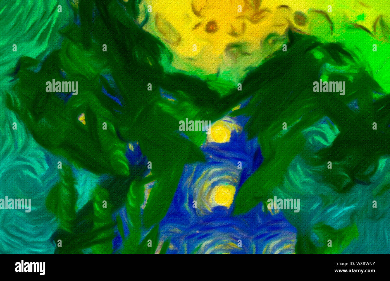 Abstract texture background. Digital painting in Vincent Van Gogh style ...