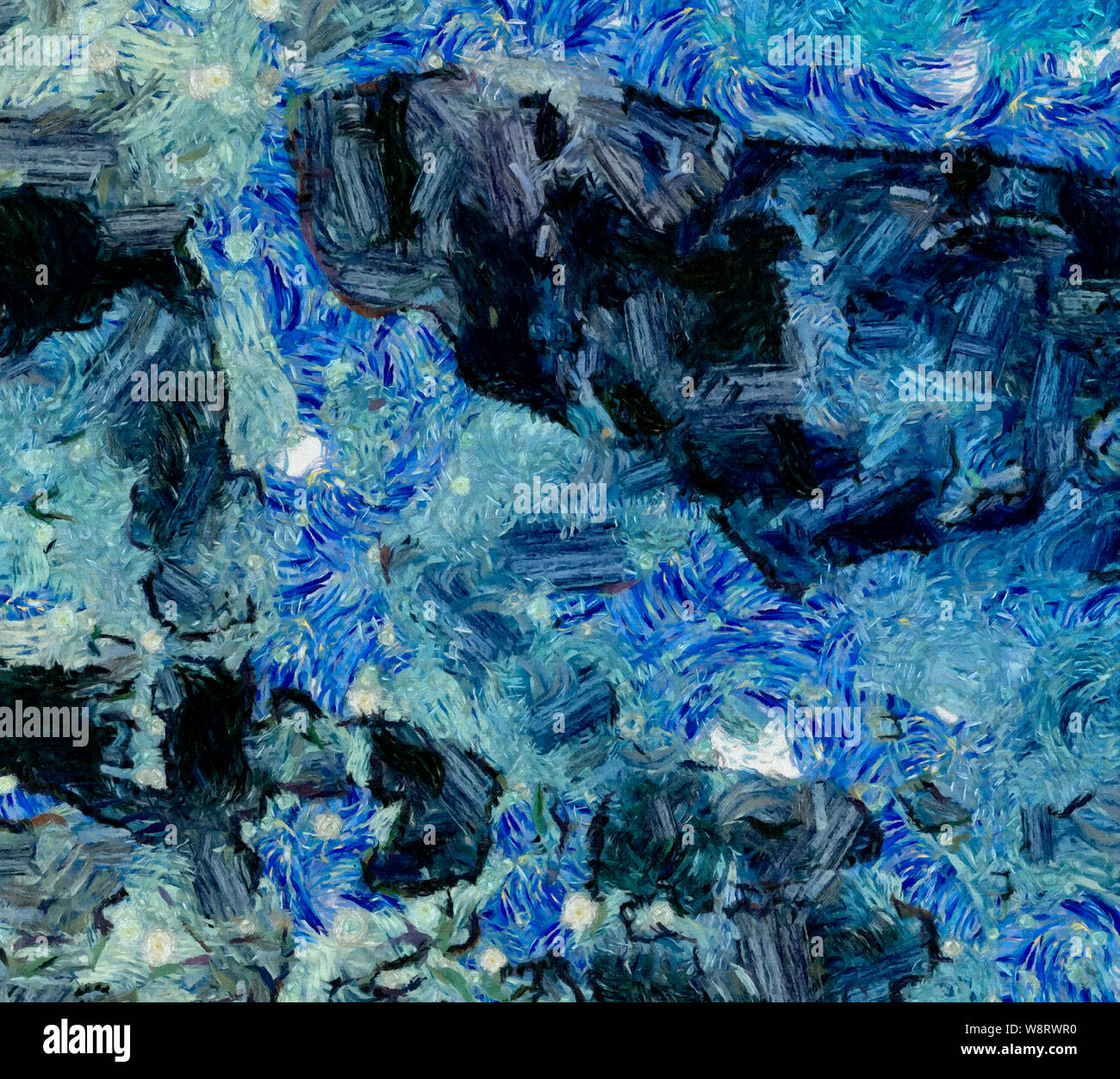 Abstract texture background. Digital painting in Vincent Van Gogh style ...
